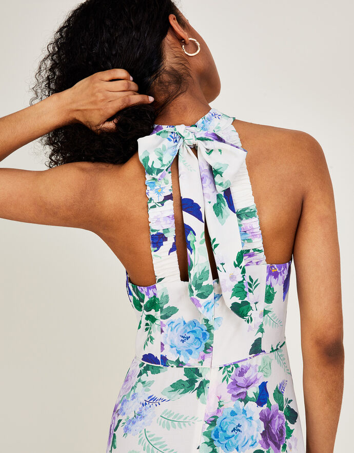 Vivienna Halter Midi Dress in Sustainable Viscose Ivory