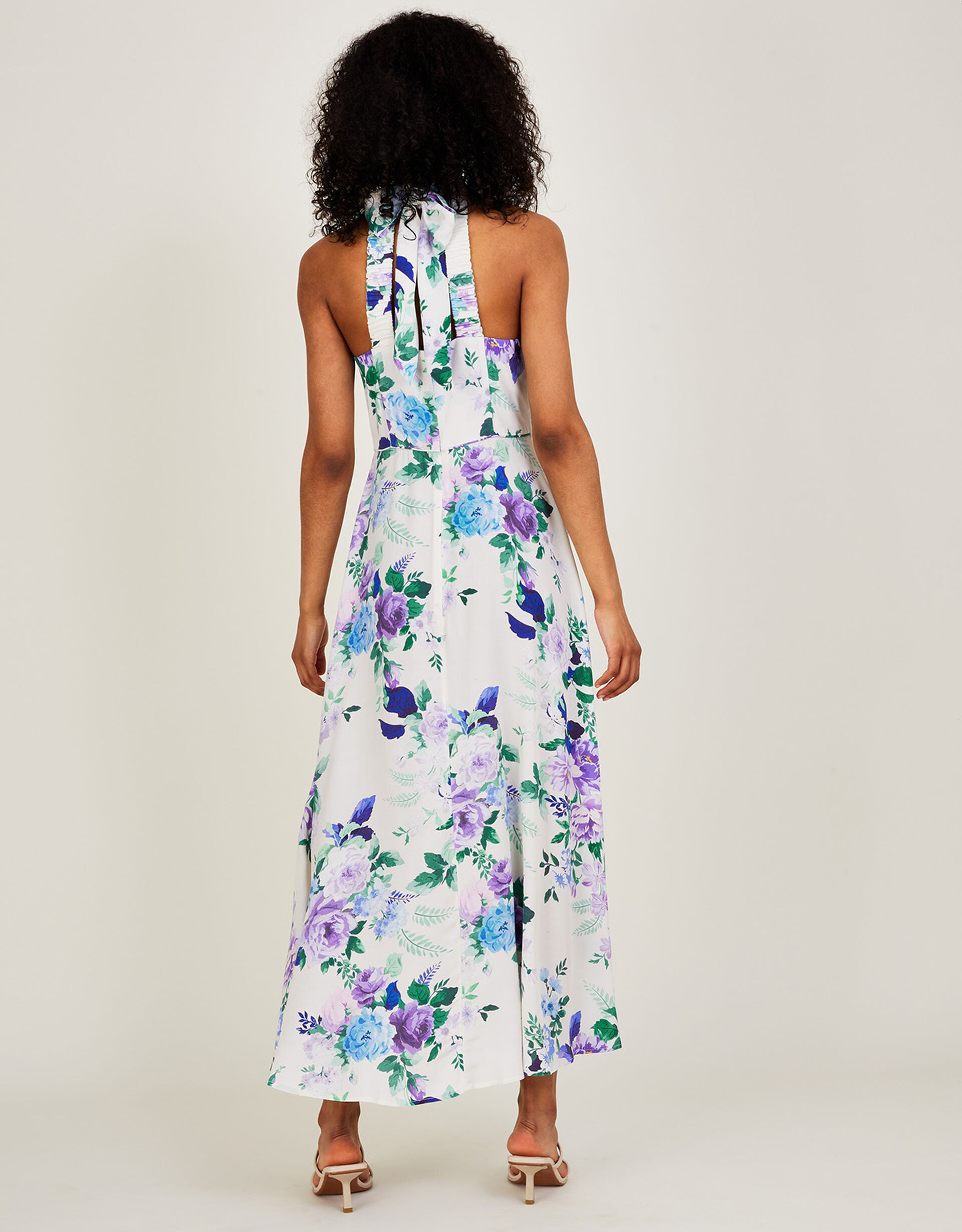 Vivienna Halter Midi Dress in Sustainable Viscose Ivory