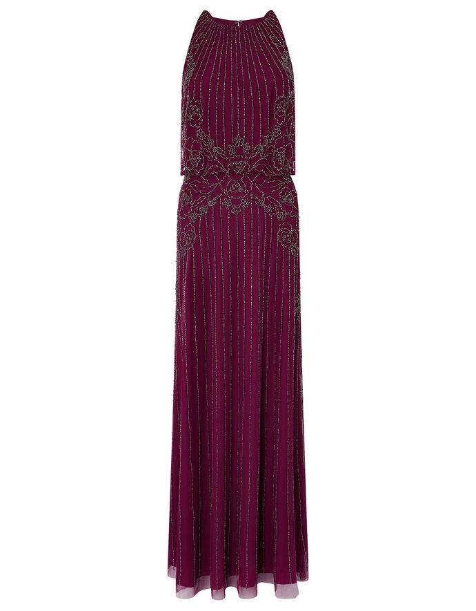 Belle Bead Embellished Maxi Dress in Recycled Fabric Red | Dresses ...