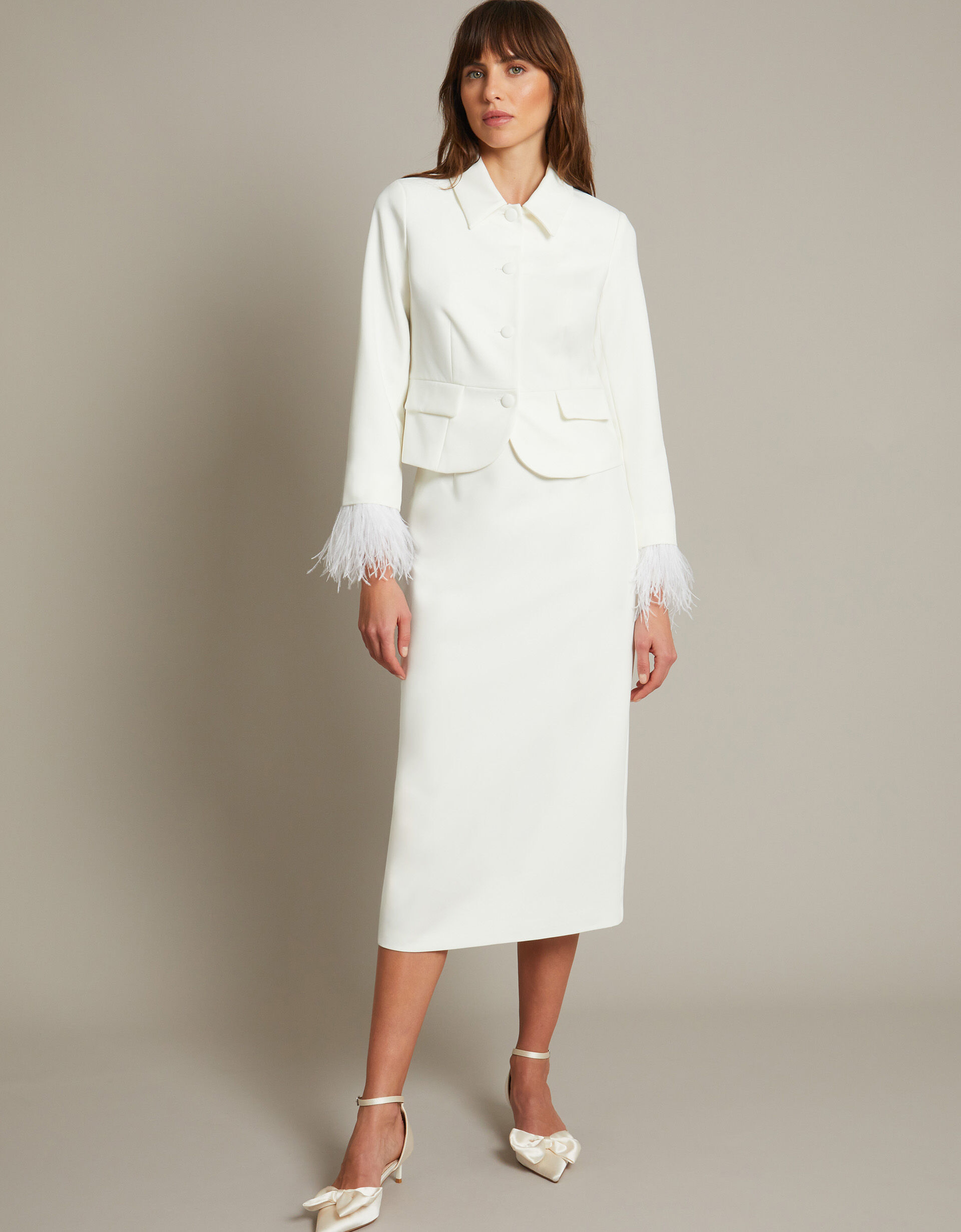 Selah Pencil Bridal Skirt Ivory | Skirts | Monsoon Global.