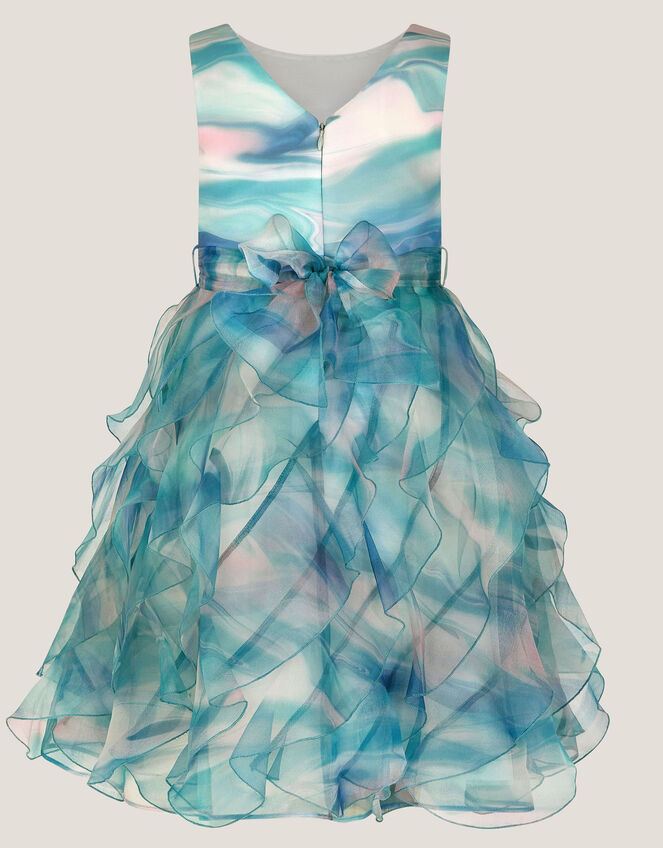 Marble Print Ruffle Party Dress Multi | Girls' Dresses | Monsoon Global.