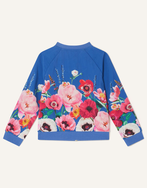 Flower Bomber Jacket Blue | Girls' Cardigans | Monsoon Global.