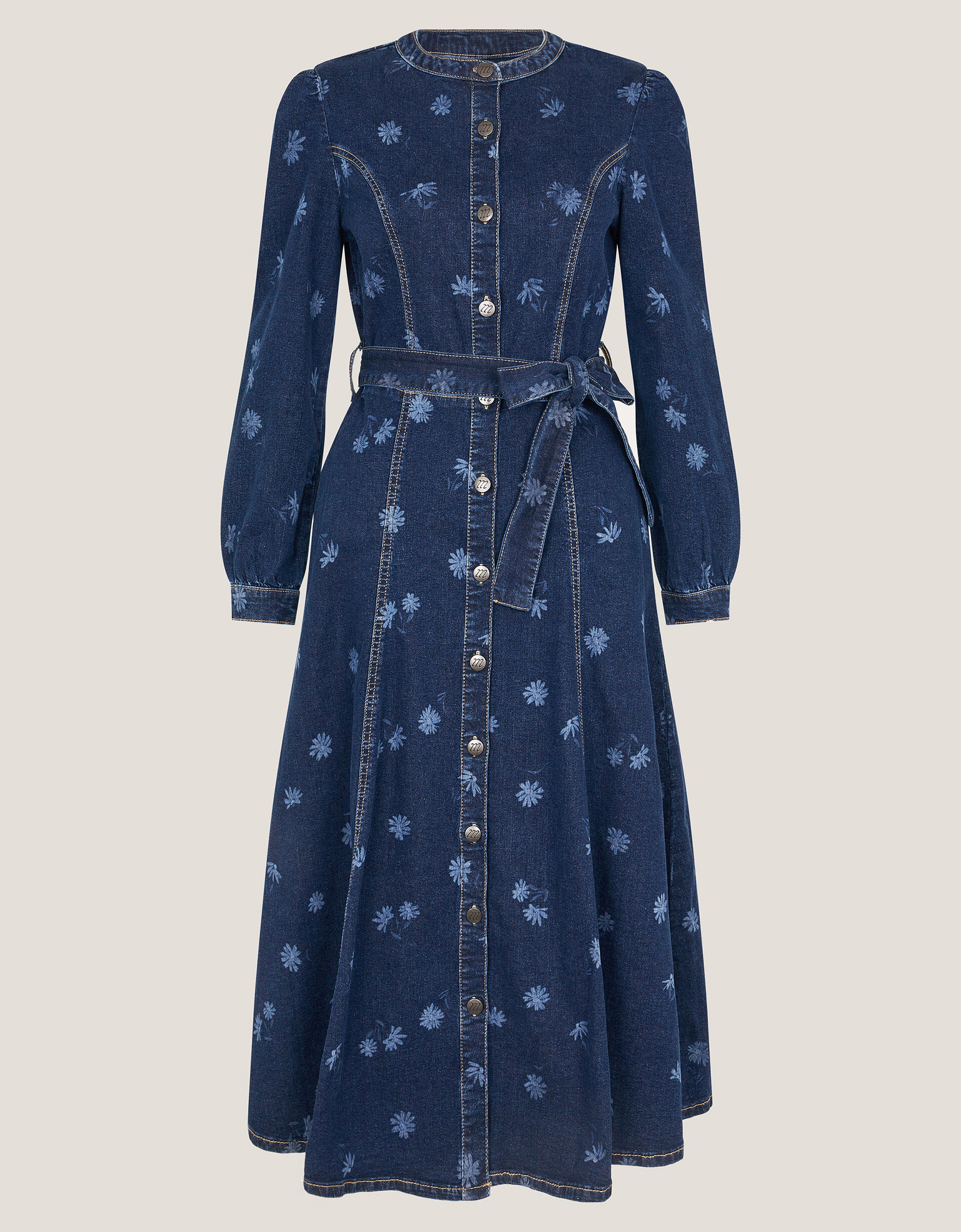 Lulu Daisy Denim Midi Dress Blue | Day Dresses | Monsoon US.