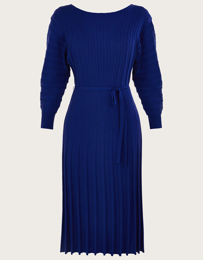 Inverted Rib Slash Neck Dress with LENZING™ ECOVERO™ Blue | Day Dresses ...
