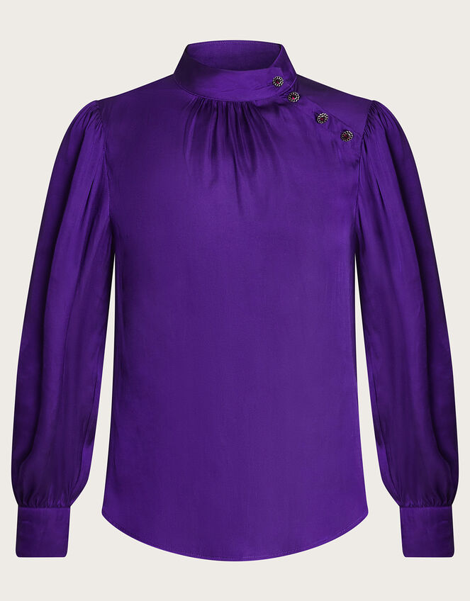 Holly Satin Blouse Purple