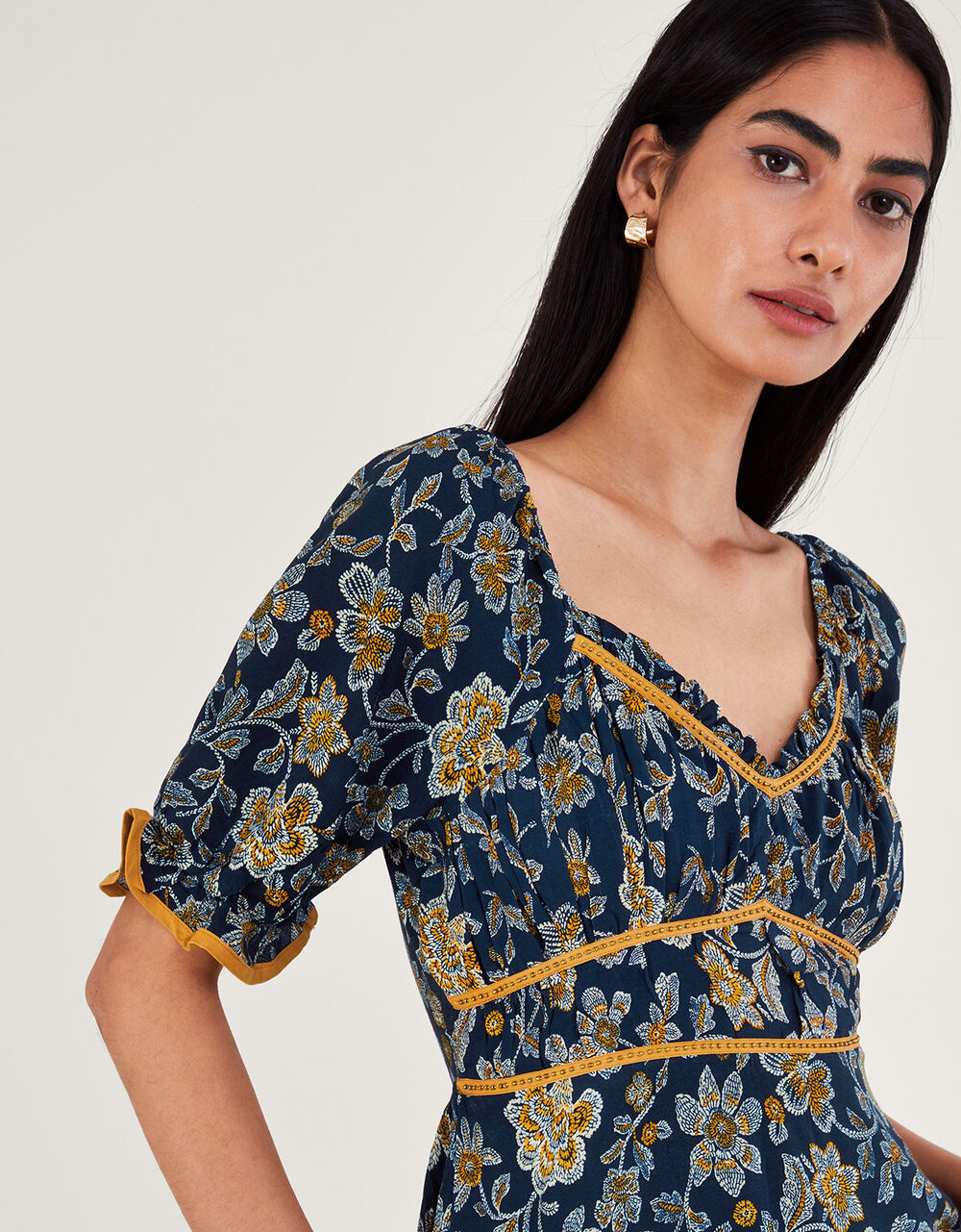 Dotty Flower Dress Blue | Day Dresses | Monsoon US.