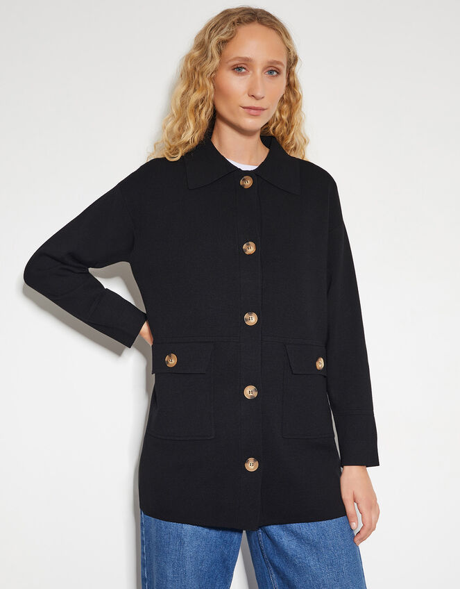 Nina Knit Utility Jacket Black | Knitwear | Monsoon US.