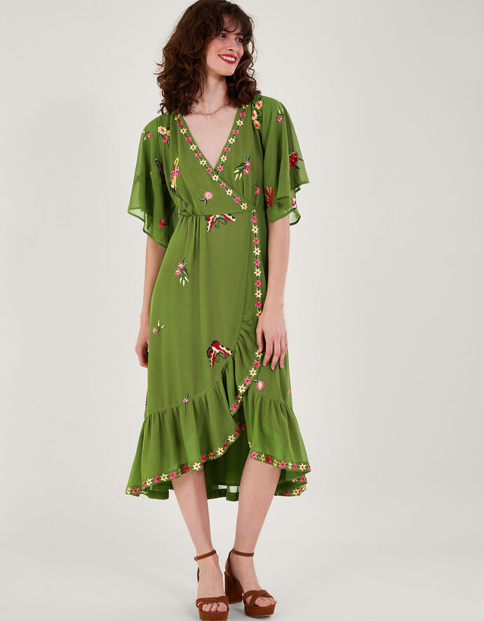 Renee Wrap Dress Green | Evening Dresses | Monsoon US.