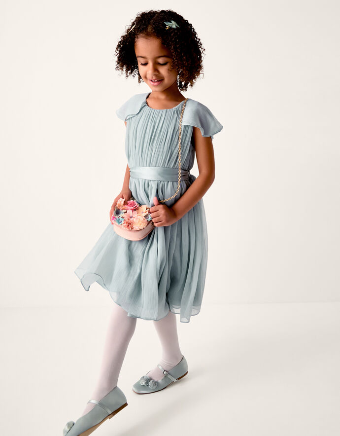 Ava Cape Sleeve Chiffon Bridesmaid Dress Green | Girls' Dresses ...