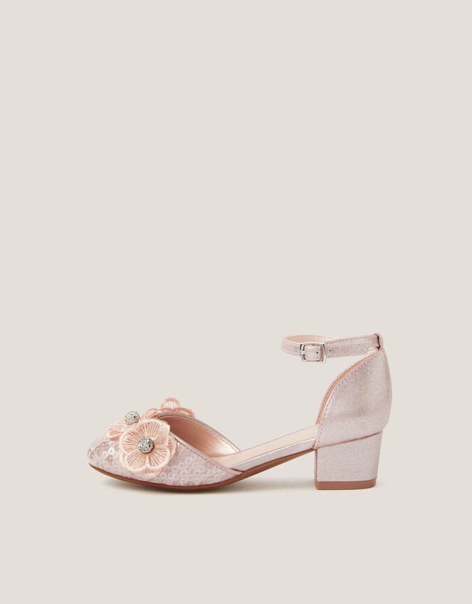 Leila Sequin Flower Two-Part Heels Pink | Shoes | Monsoon Global.