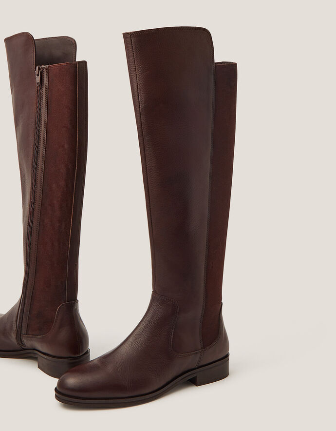 Una Leather Knee High Boots Brown | Women's Shoes | Monsoon US.