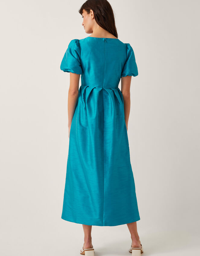Sandra Puff Sleeve Midi Dress Teal | Evening Dresses | Monsoon US.
