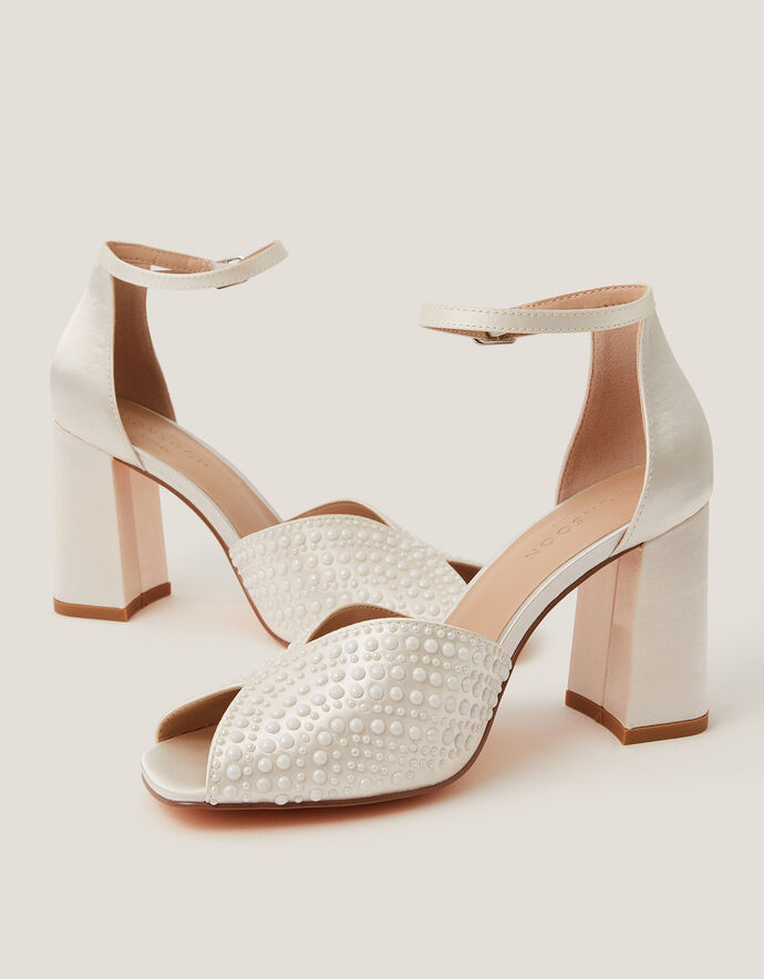 Sena Pearl Block Heeled Sandals Ivory | Women's Shoes | Monsoon ROI.