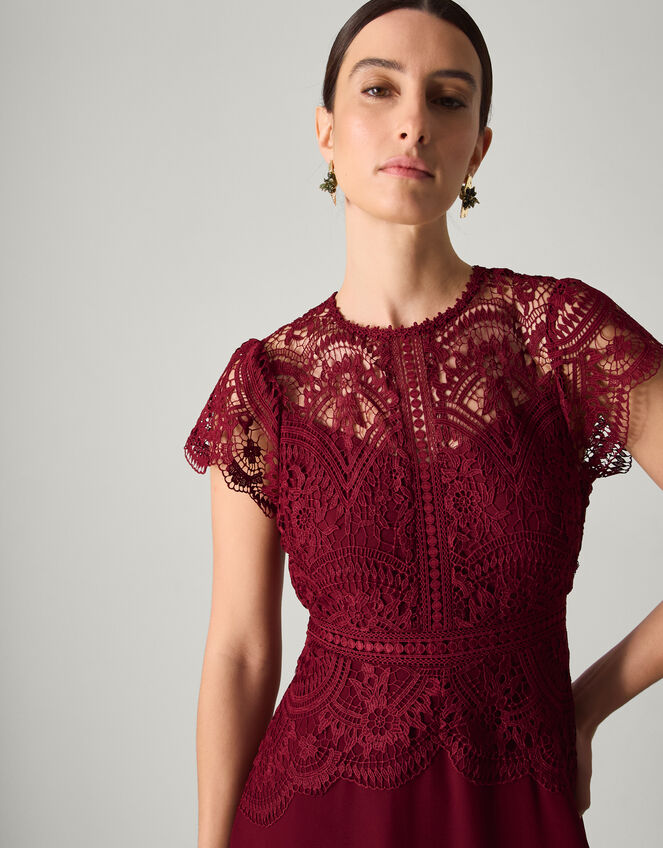 Monica Lace Bridesmaid Dress Red | Evening Dresses | Monsoon Global.