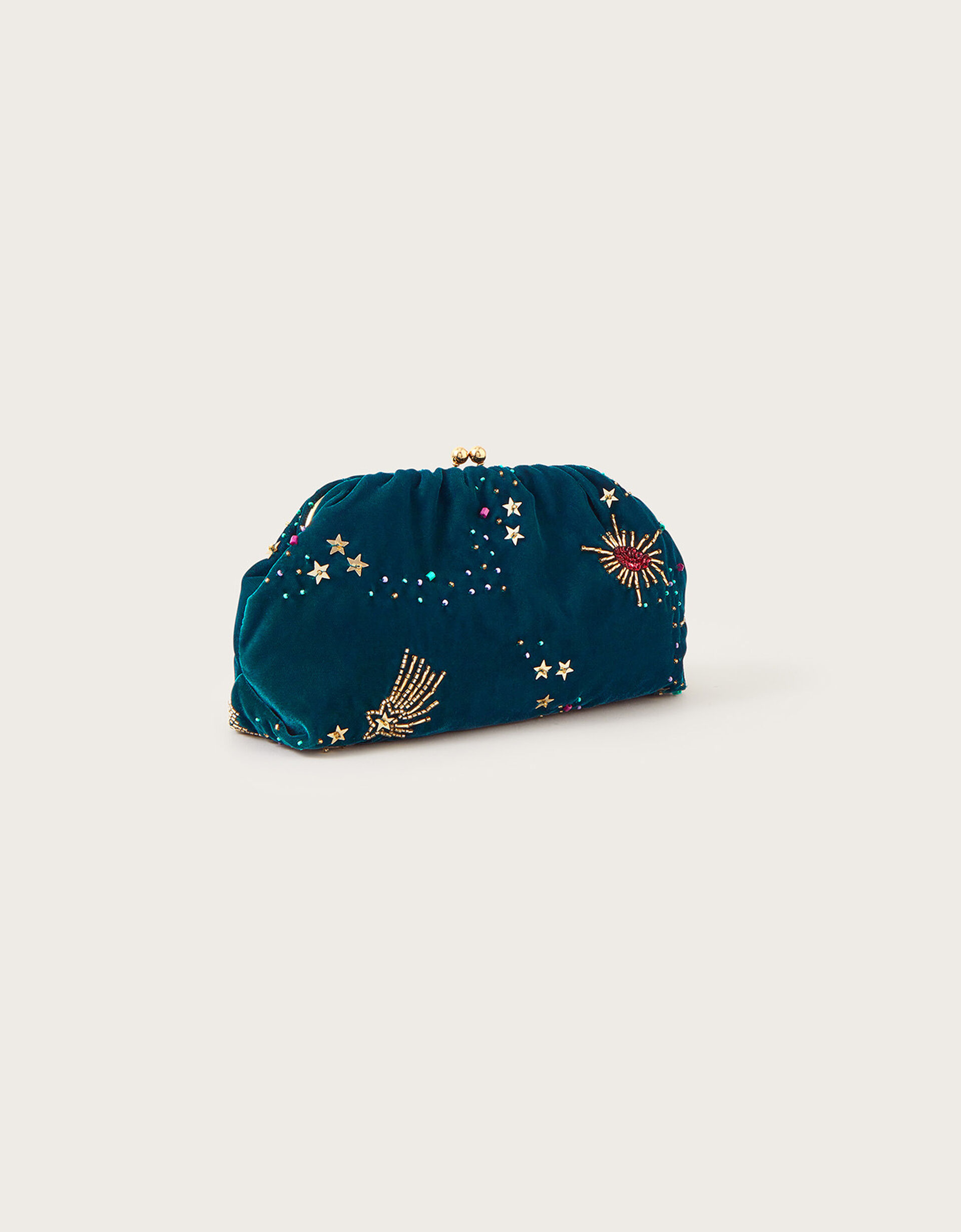 Velvet Embellished Star Pouch Bag