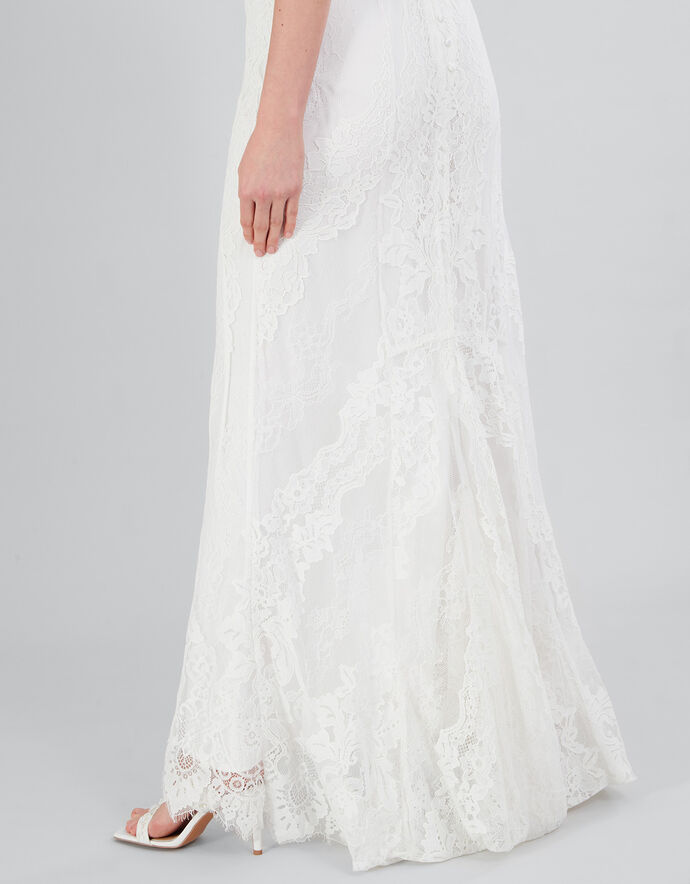Elizabeth Chantilly Lace Bridal Maxi Dress Ivory