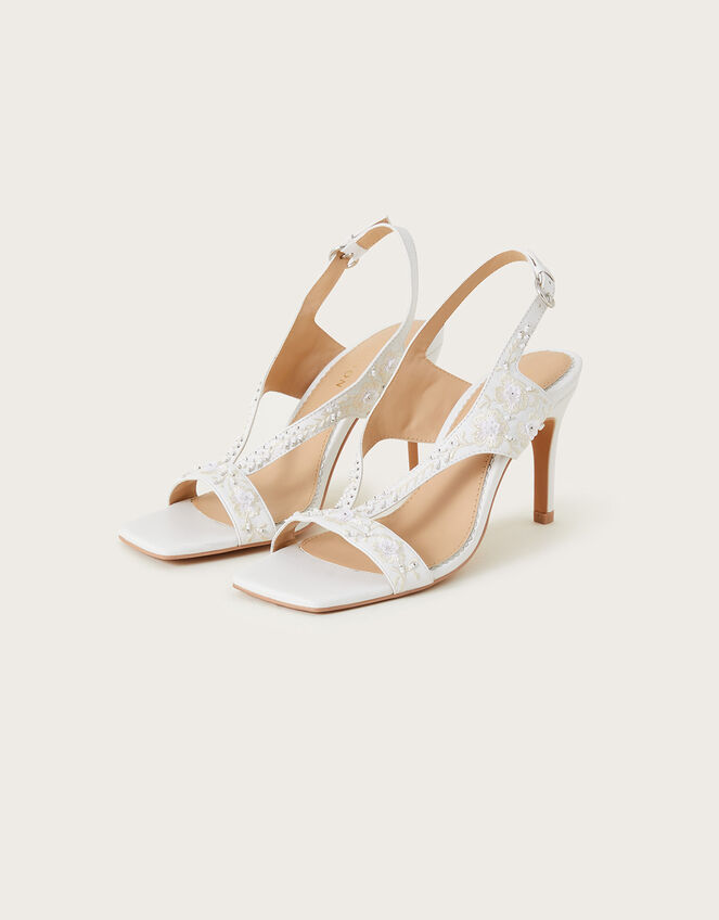 Embroidered Square Toe Bridal Sandals Ivory | Women's Shoes | Monsoon ...