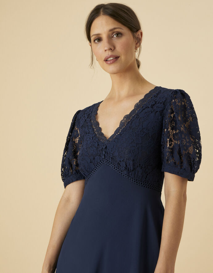 Laura Lace Maxi Dress Blue