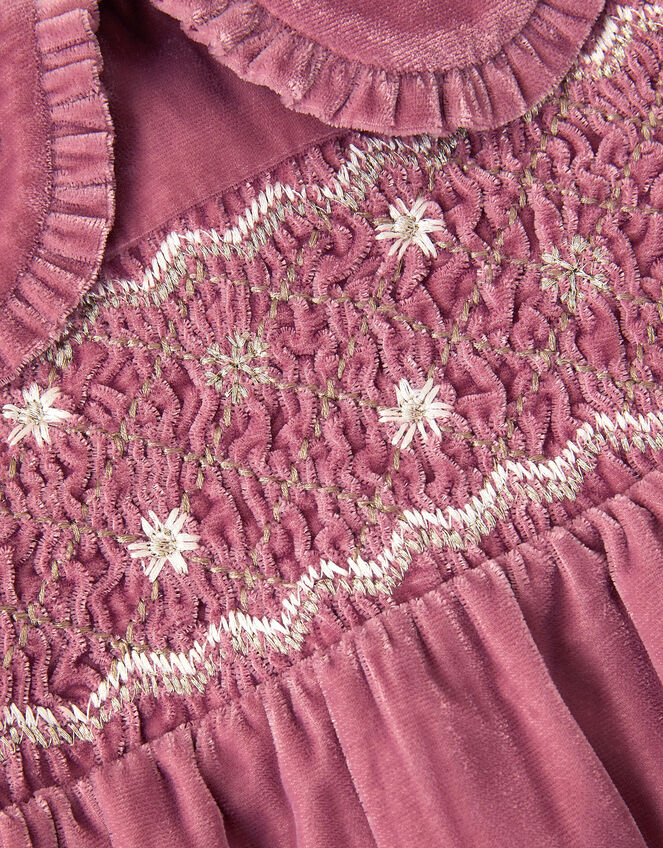 Baby Floral Embroidered Velvet Dress Pink | Baby Girl Dresses | Monsoon US.