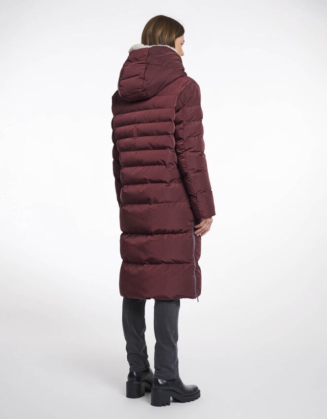 Rino & Pelle Keila Faux Fur Lined Long Puffer Coat Brown