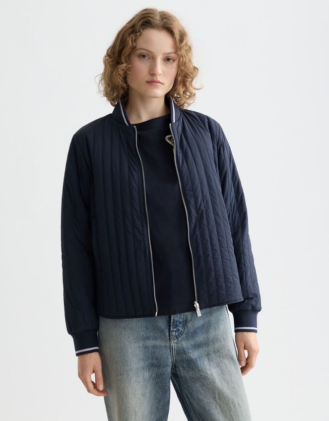 Scotch & Soda Reversible Quilted Bomber Jacket Blue