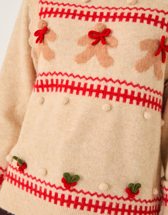 Bess Gingerbread Man Knit Jumper Ivory | Jumpers | Monsoon ROI.