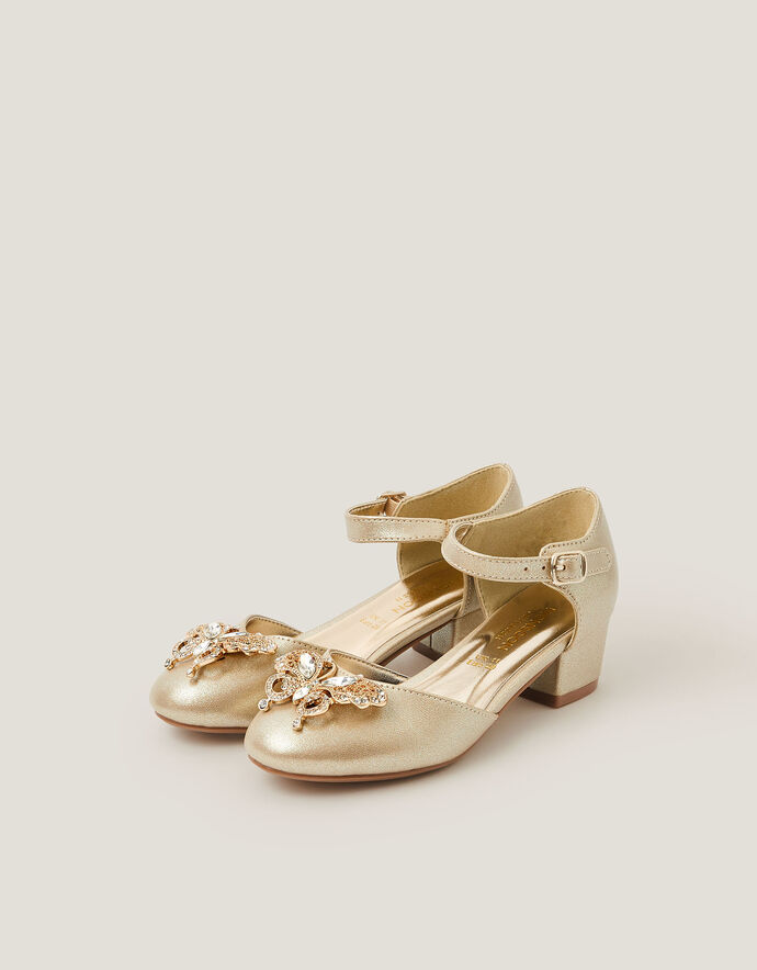 Metallic Butterfly Gem Heels Gold | Shoes | Monsoon US.