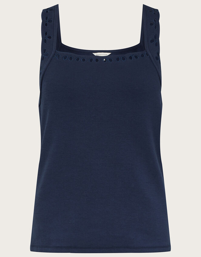 Jersey Cutwork Cami Tank Top Blue | Vests, Camisoles And Sleeveless ...