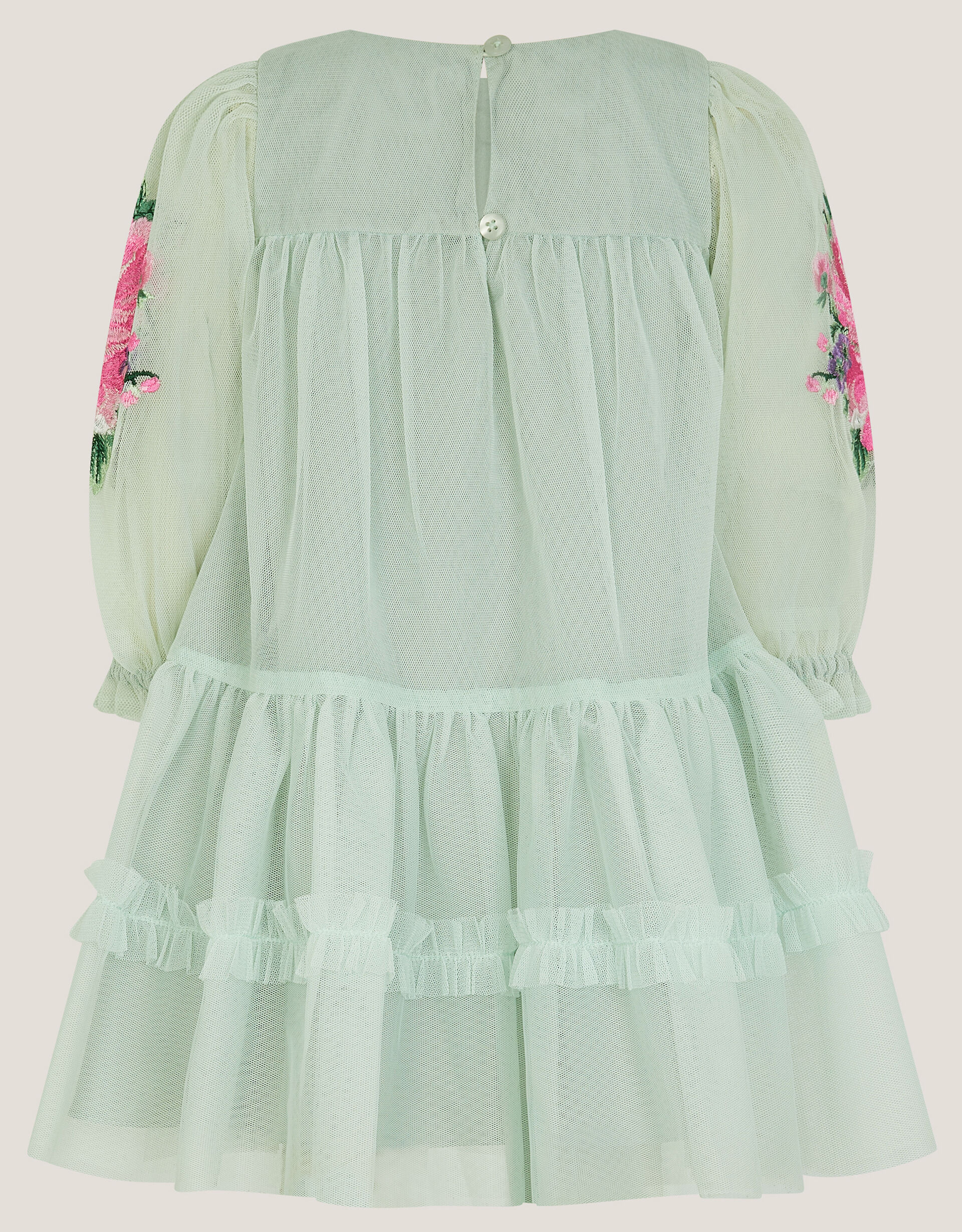 Baby Peony Embroidered Tulle Party Dress Green | Baby Girl Dresses ...