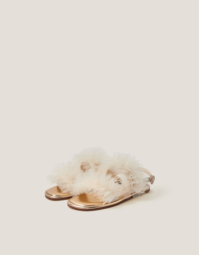 Frilly Tulle Strap Sandals Ivory | Girls' Sandals | Monsoon US.