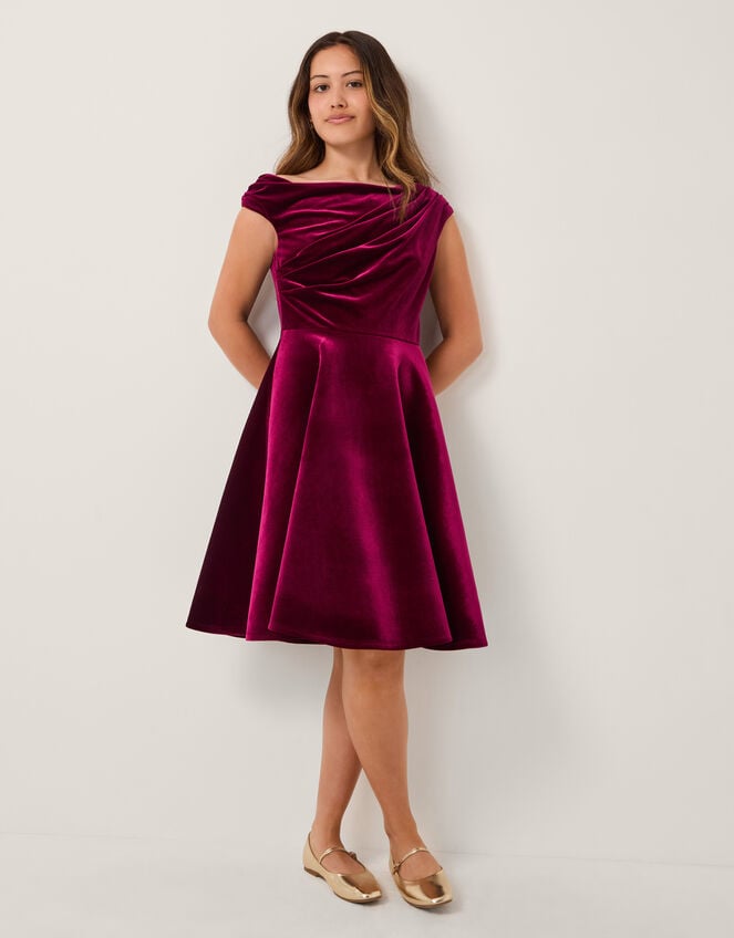 One Shoulder Drape Velvet Party Dess Red | Prom Dresses & Shoes ...