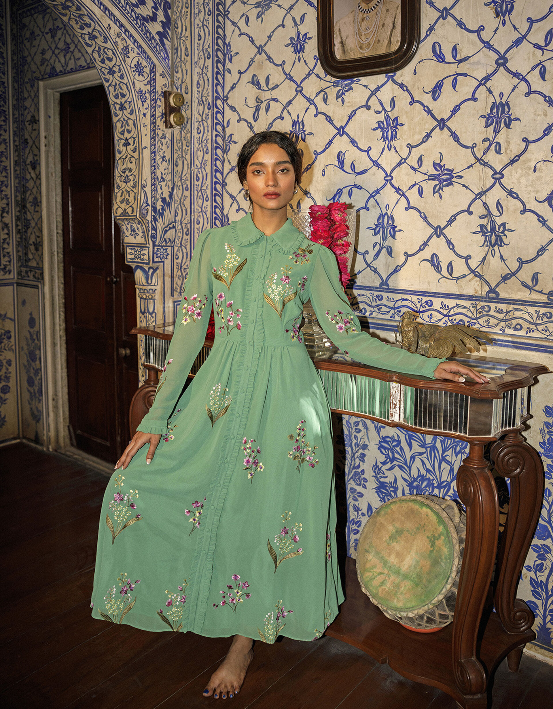 Maxine Shirt Dress Green | Evening Dresses | Monsoon Global.