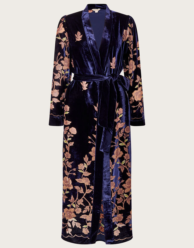 Daphne Devore Velvet Kimono Blue | Women's Jackets | Monsoon Global.