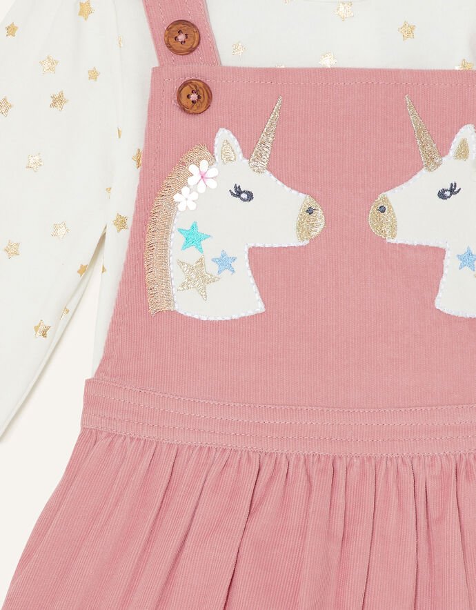 Baby Unicorn Pinny Dress and Top Set Pink | Baby Girl Dresses | Monsoon ...