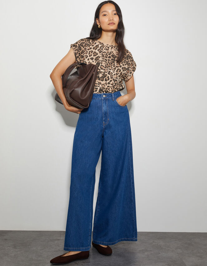 Archi Leopard Print Jersey T-Shirt Brown | Tops & T-shirts | Monsoon US.