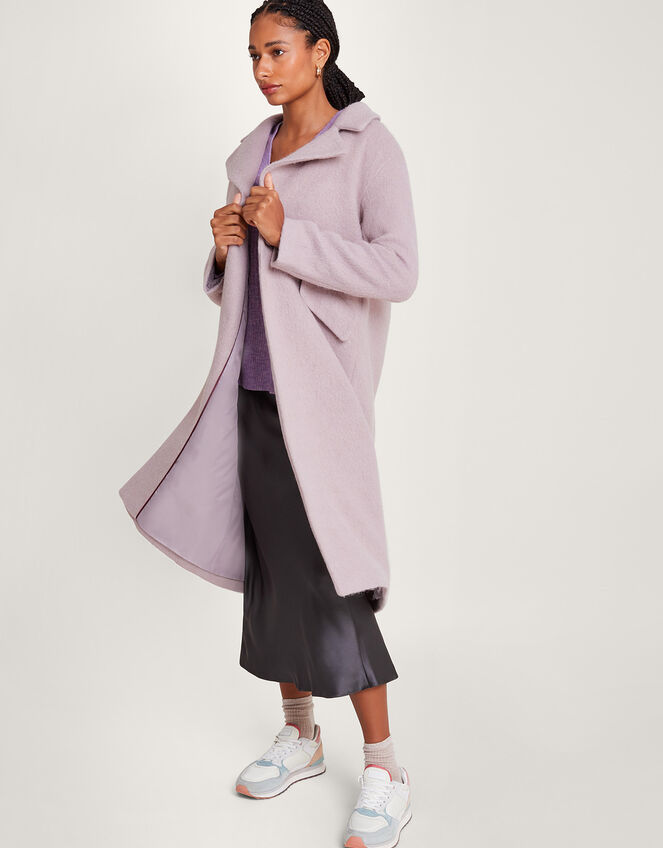 Jenny Brushed Wool Smart Coat Pink | Women's Coats | Monsoon Global.