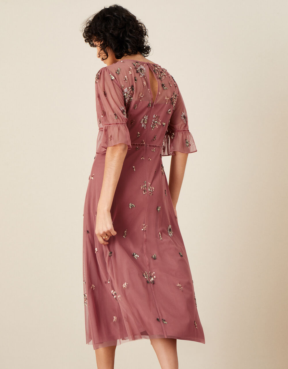 Roxanne Embellished Midi Dress Pink | Dresses | Monsoon US.