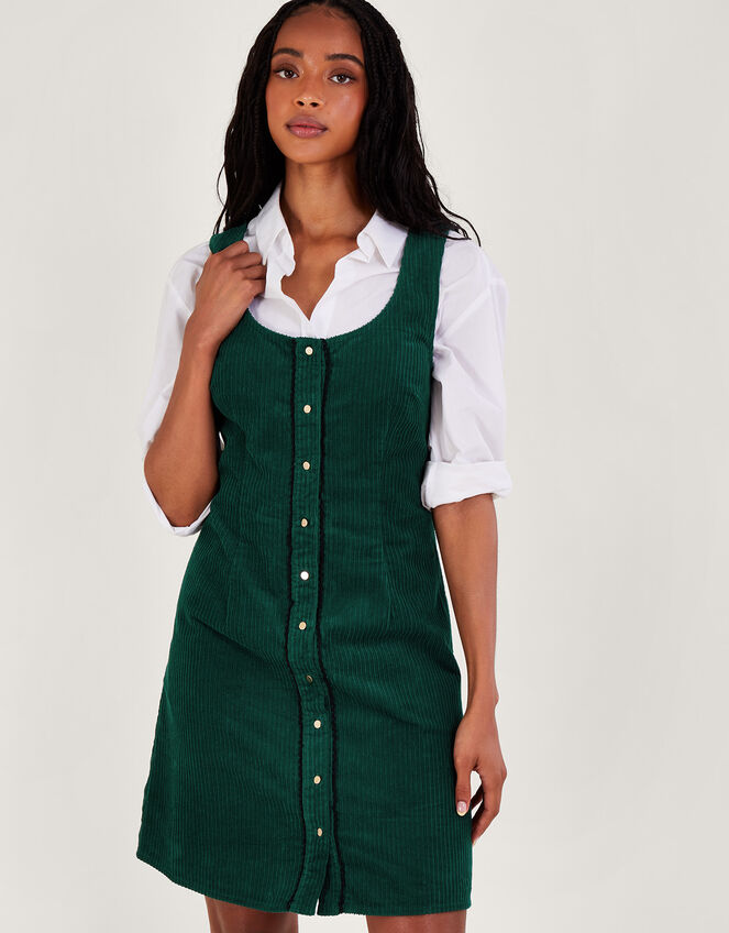 Jumbo Cord Pinafore Dress Green | Day Dresses | Monsoon Global.