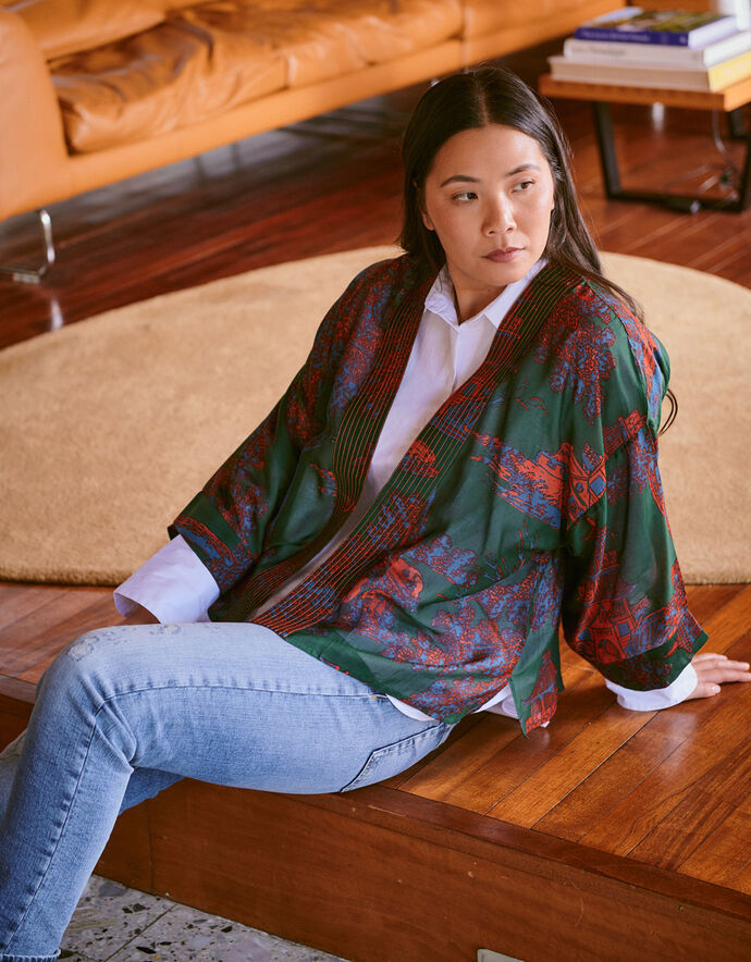 One Hundred Stars Pagoda Forest Kimono Jacket