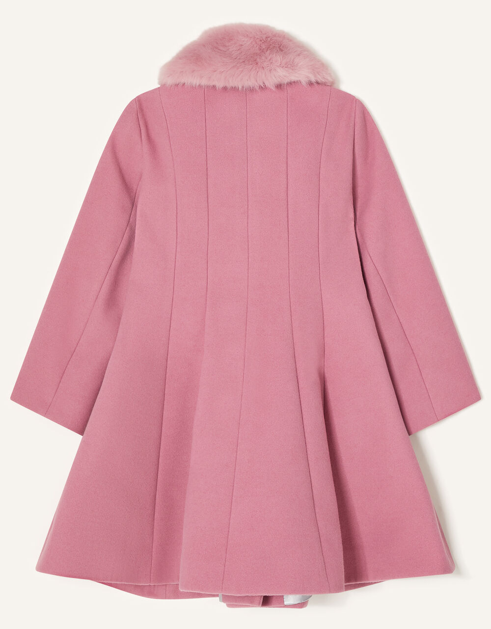 Fluffy Pom-Pom Swing Coat Pink | Girls' Coats & Jackets | Monsoon Global.