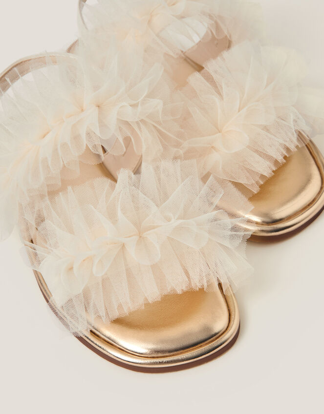 Frilly Tulle Strap Sandals Ivory | Girls' Sandals | Monsoon US.