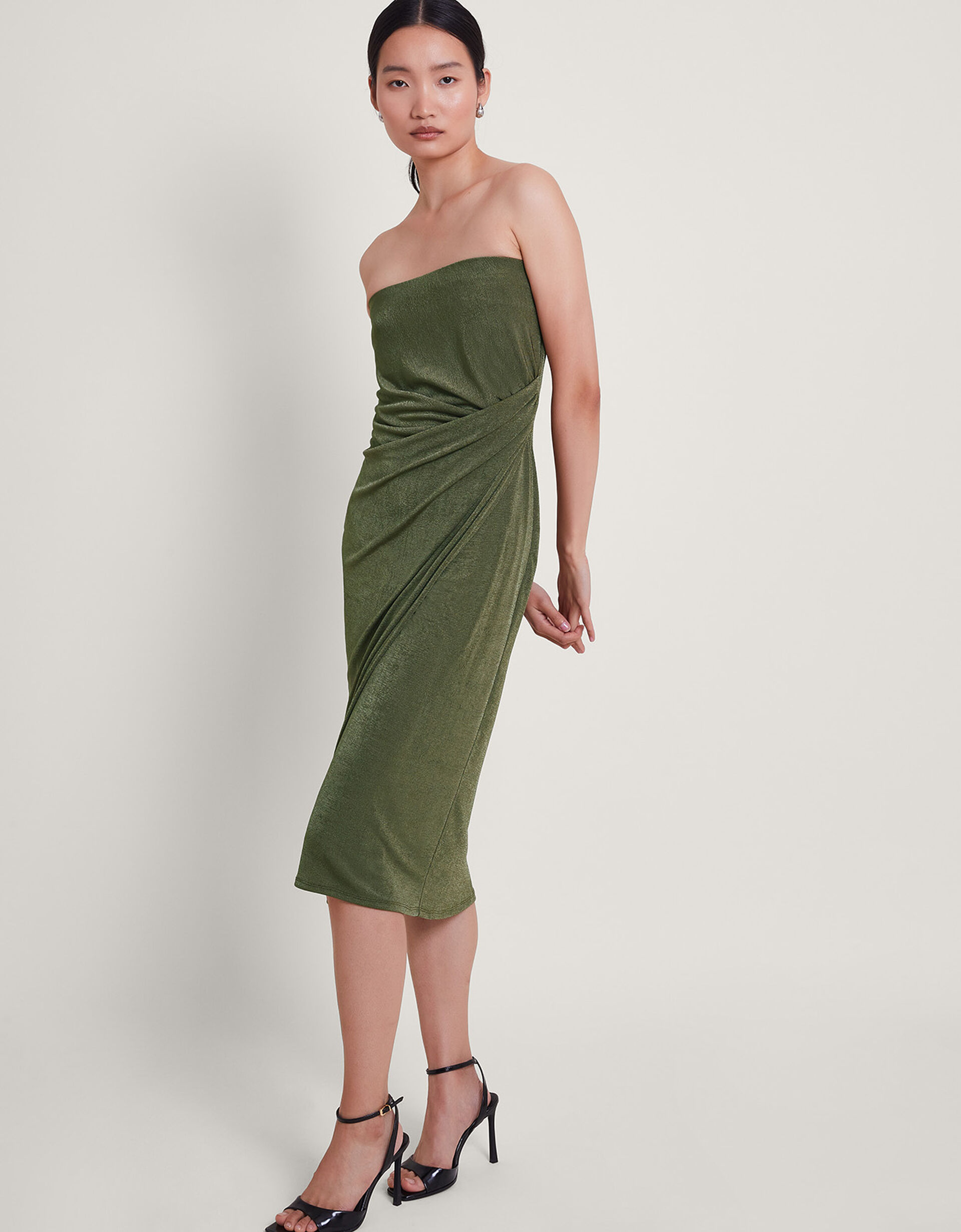 Billi Bandeau Dress Green | Midi Dresses | Monsoon US.