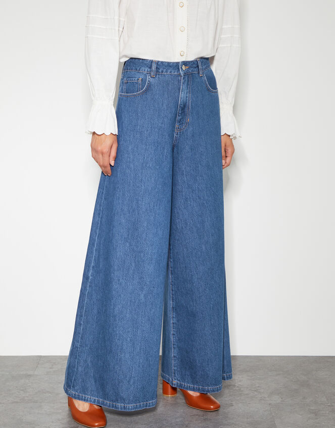 Beth Extra Wide Leg Jeans Blue | Trousers & Leggings | Monsoon Global.