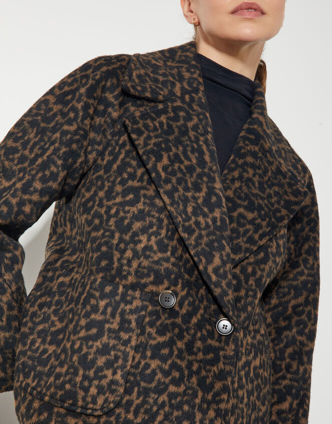 Lily Leopard Print Jacket Black | Women's Coats | Monsoon Global.
