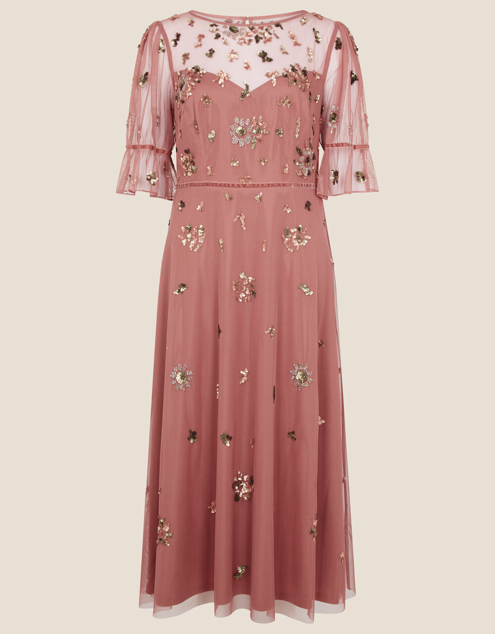 Roxanne Embellished Midi Dress Pink | Dresses | Monsoon US.