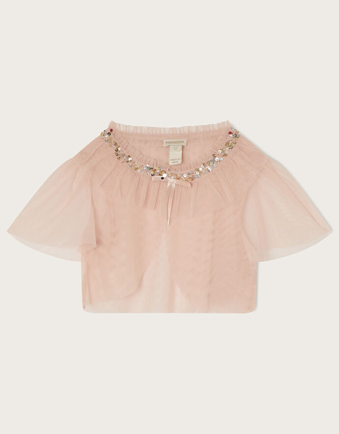 Land of Wonder Short Tulle Cape Jacket Pink