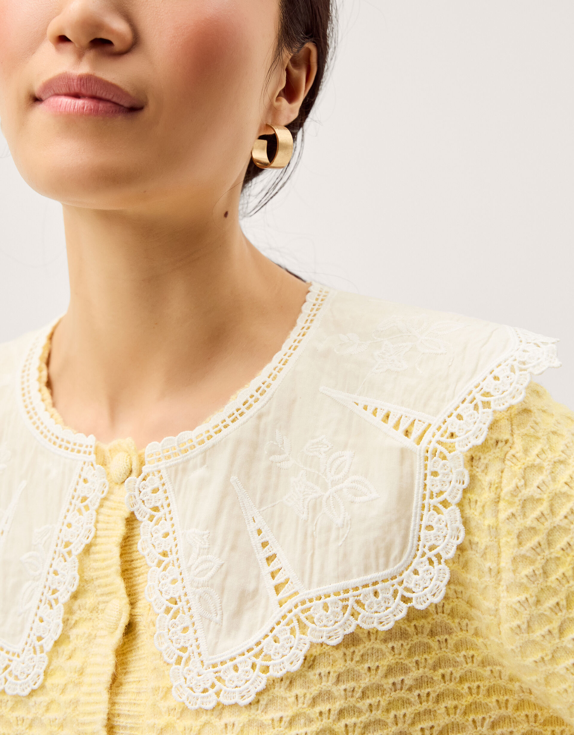 Cary Lace Collar Cardigan Yellow | Cardigans | Monsoon US.