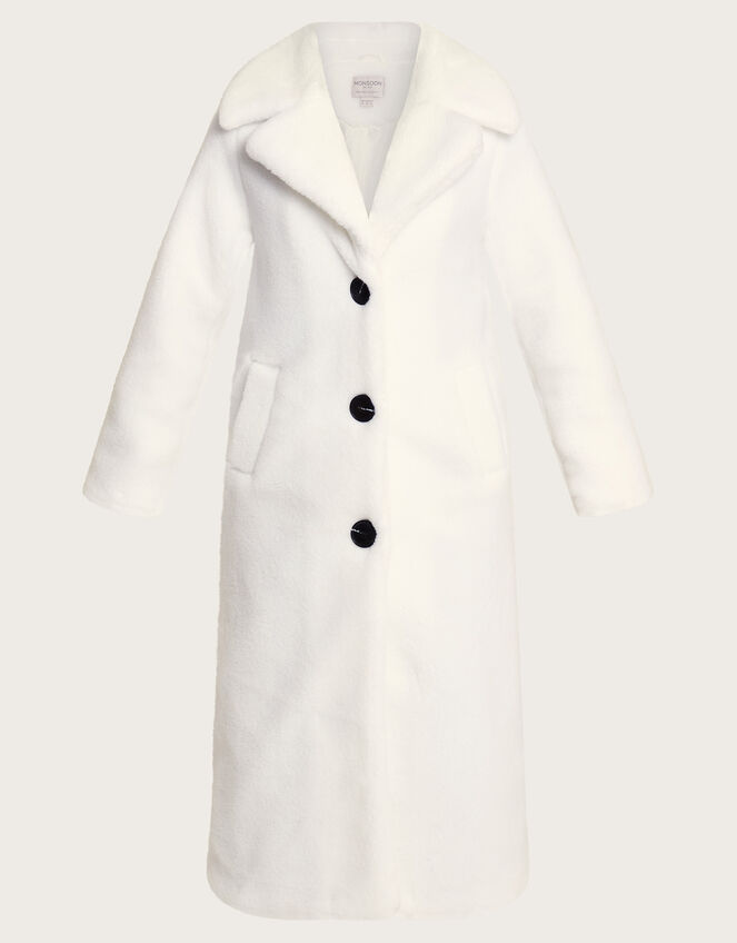 Trinity Long Teddy Coat Ivory