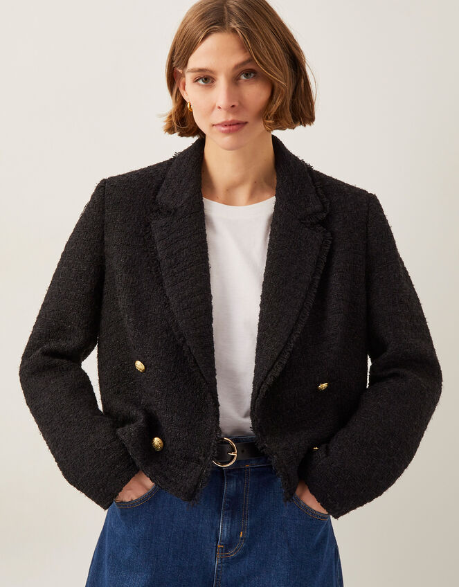 Rubi Crop Tweed Blazer Black | Women's Jackets | Monsoon US.