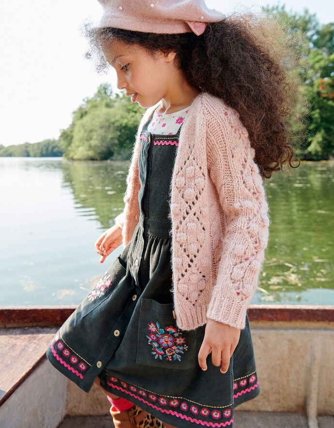 Embroidered Cord Dress and Top Set Grey | Girls' Dresses | Monsoon Global.